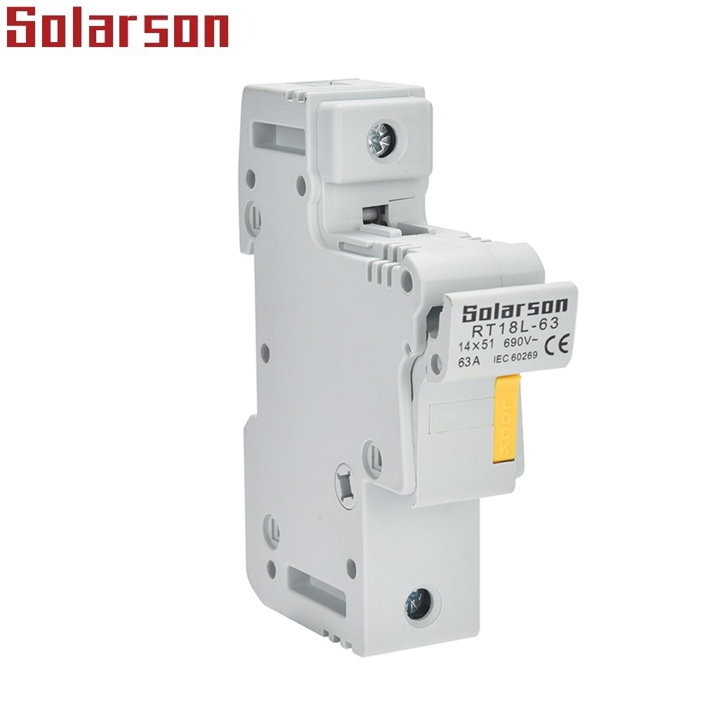 14x51mm DIN Rail Mounted Fuse Holder 500VAC 690VAC 63A, DIN Rail ...