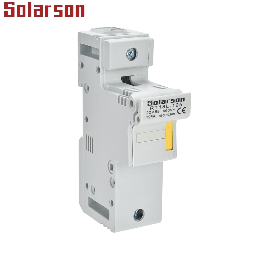 22x58mm DIN Rail Mounted Fuse Holder 125A 500VAC 690VAC 500VDC 690VDC ...